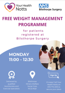 12 week weight management programme at the miners welfare. - Bilsthorpe ...
